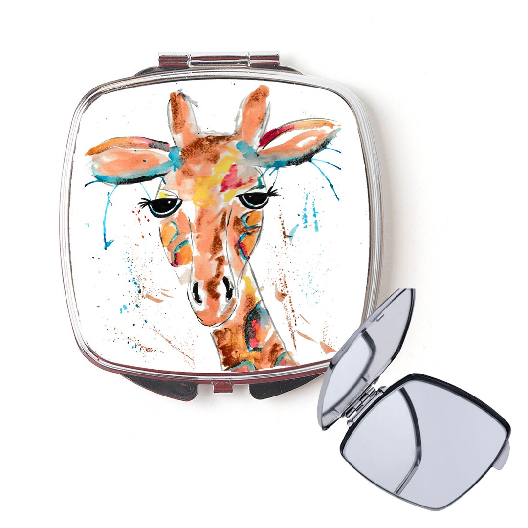 Giraffe Compact Mirror, Handbag Mirror, Giraffe Mirror, Christmas Gift ...