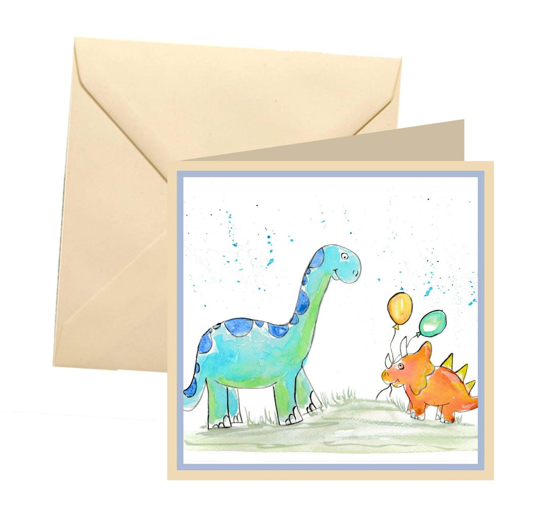 Dinosaur Greetings Card, Card Blank, Card Greetings, Card, Birthday ...