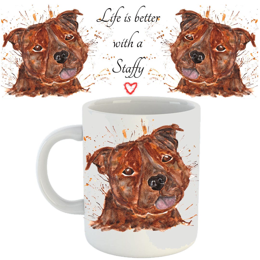 Staffy Mug, Staffie Mug, Ceramic Mug, Staffy, Staffie, Bull Terrier ...