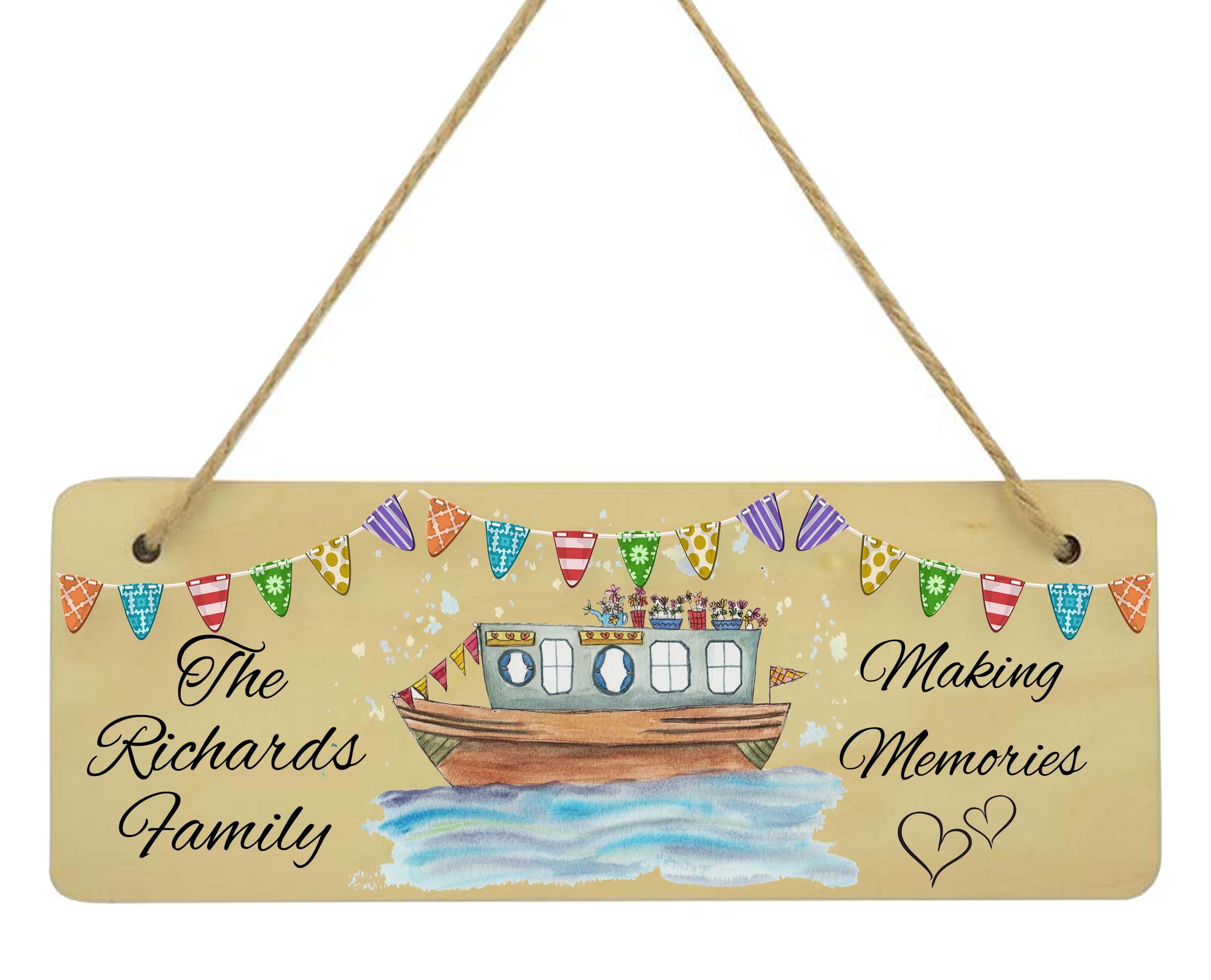 Narrowboat Sign, Narrowboat Happy Home, Narrowboat Gift, Barge ...