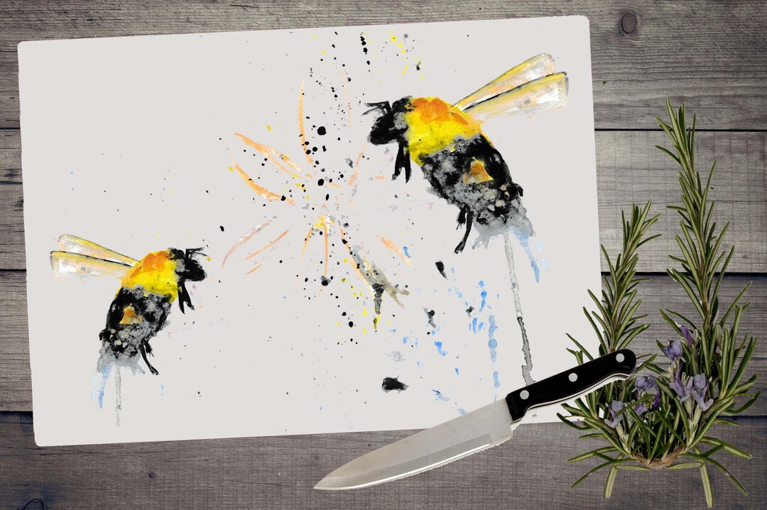 Bee Chopping Board, Bee Worktop Saver, Cutting Board, Glass Chopping ...