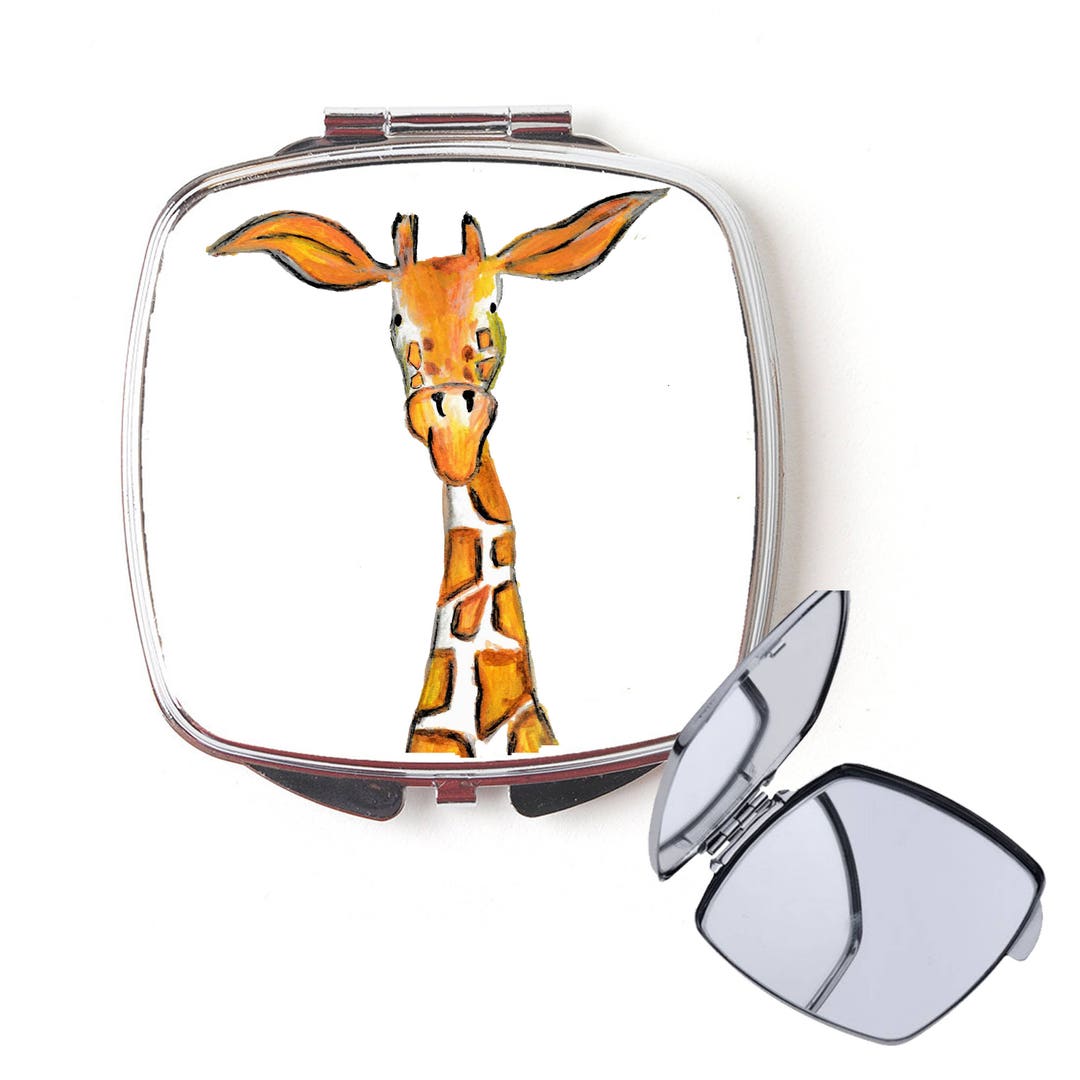 Giraffe Compact Mirror, Handbag Mirror, Giraffe Mirror, Christmas Gift ...