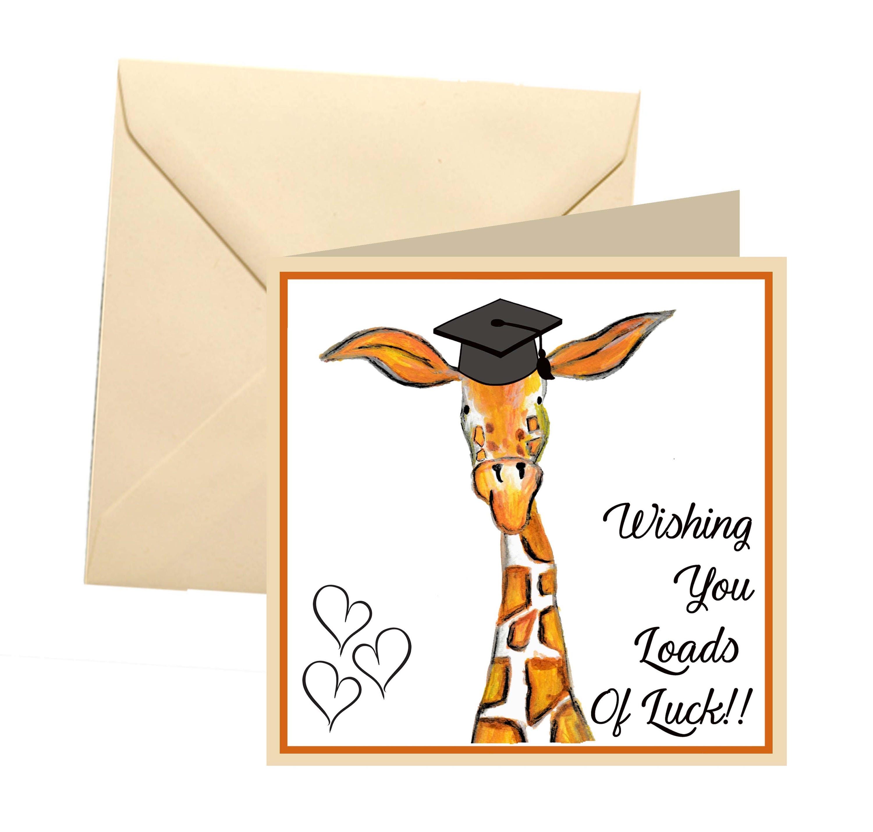 Good Luck at Uni Card, University Card, Good Luck Card, Giraffe Uni ...