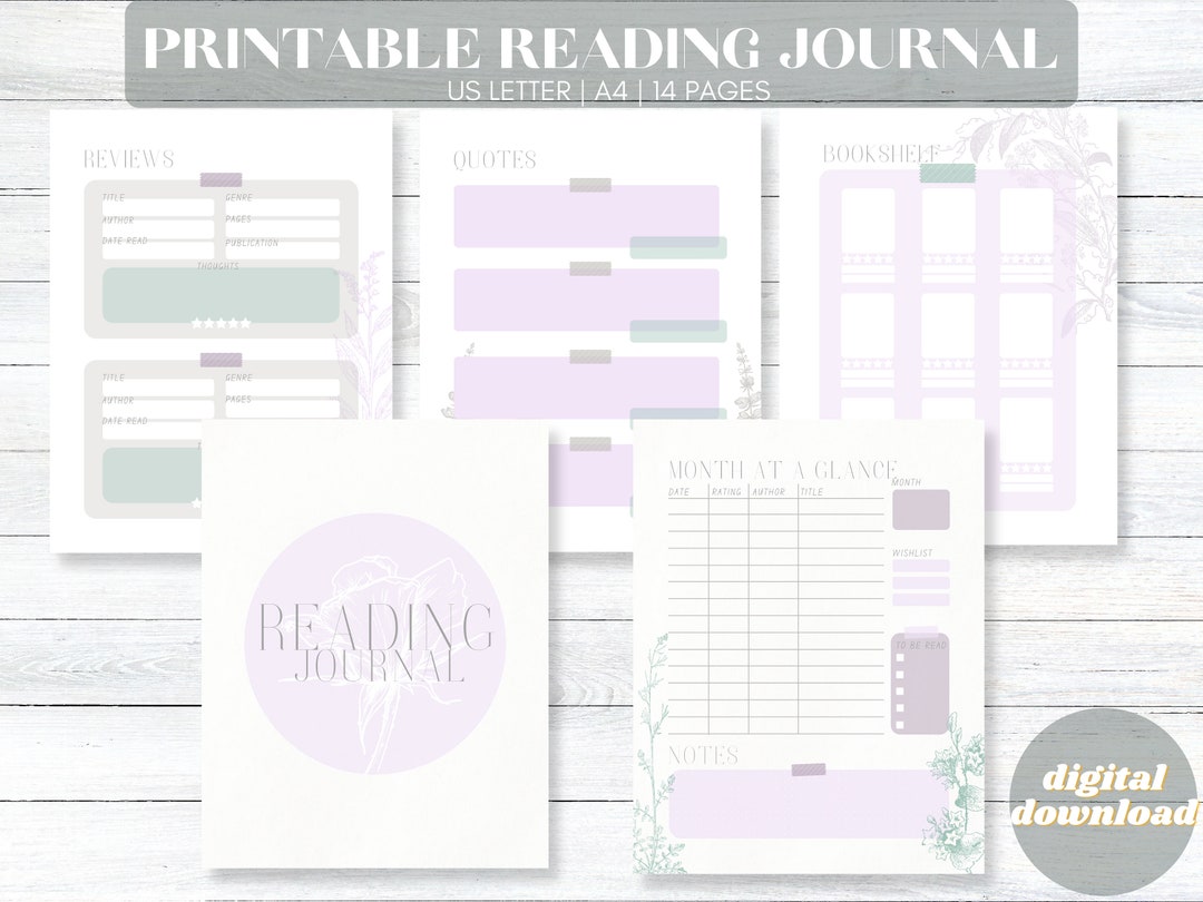 Printable Reading Journal Book Tracker Reading Log Book Journal Reading ...