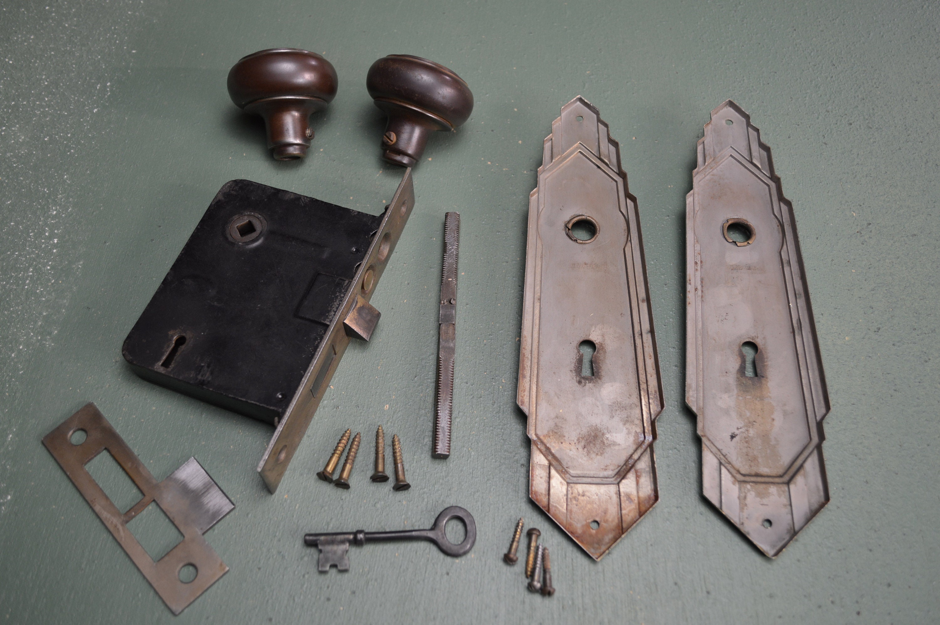 Skeleton Key Lock, 1920 Art Deco Entry Door Lockset, 586 - Etsy