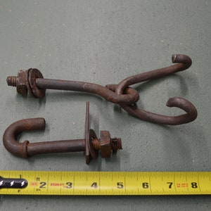 Rusted Industrial Hangers, Metal Steampunk Parts, Garden Art, #649 - Etsy