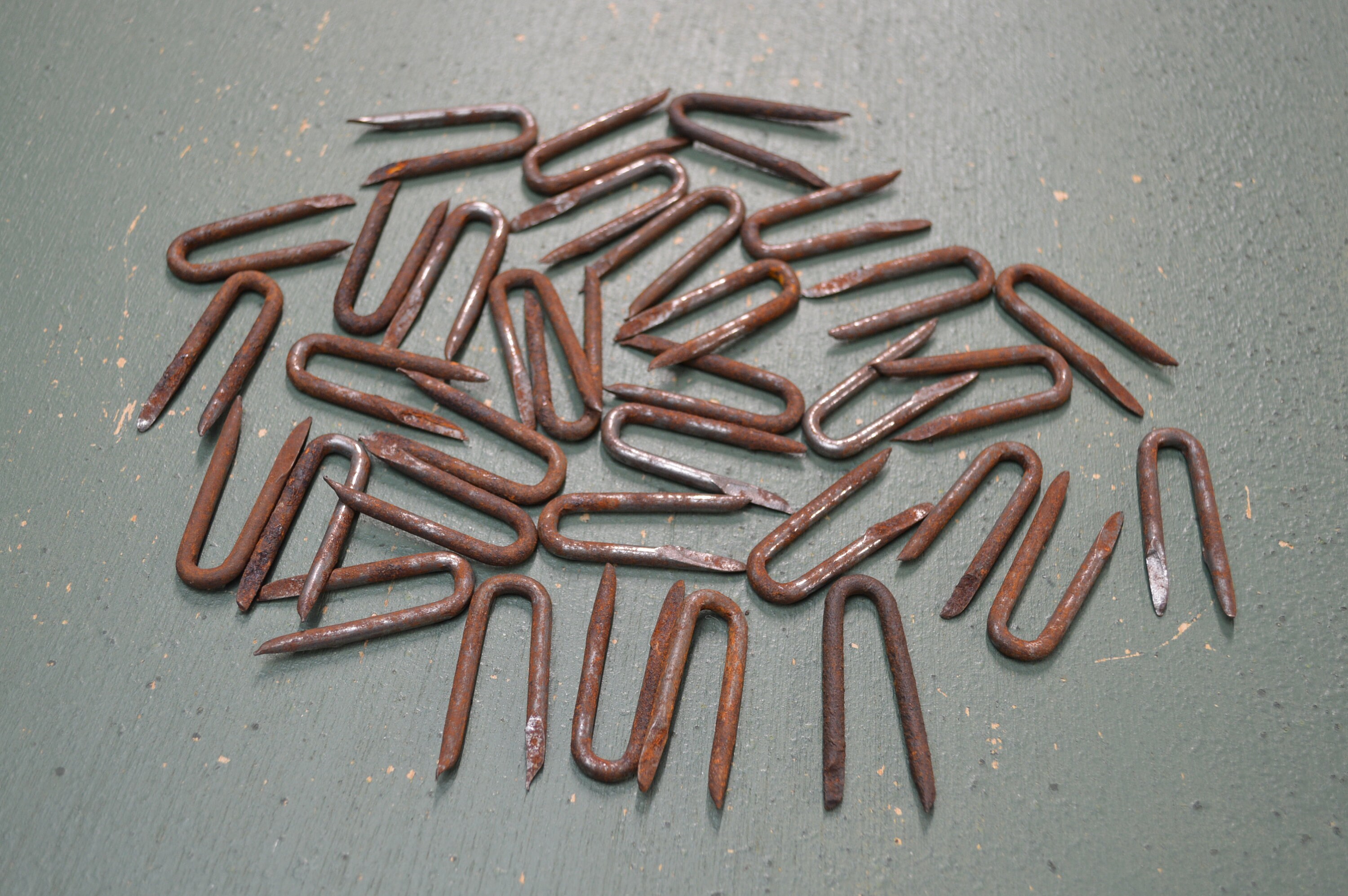 Antique Fasteners, Fence Staples, Rusted Farm Relics, Vintage Metal ...