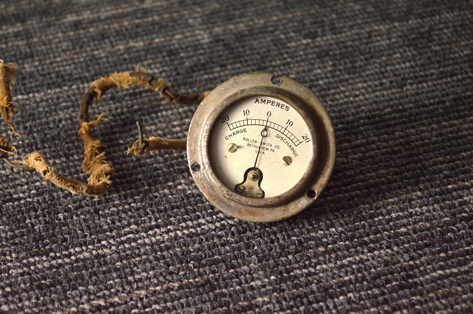 Vintage Amperes Gauge, Steampunk Meter Untested With Very Old Wire ...