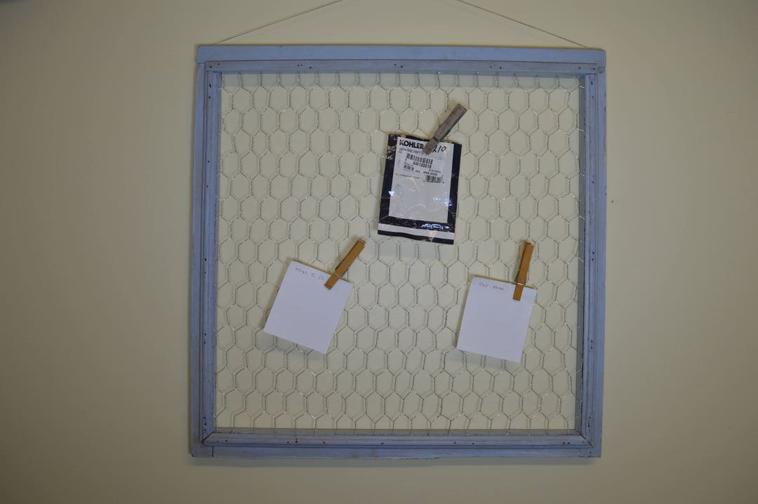 Chicken Wire Window Frame, Rustic Kitchen Decor, Farm Clipboard, #447 ...