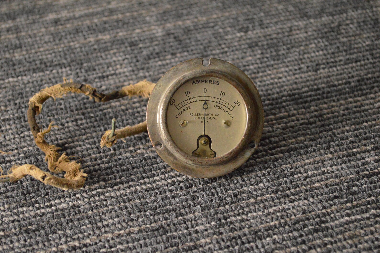 Vintage Amperes Gauge, Steampunk Meter Untested With Very Old Wire ...