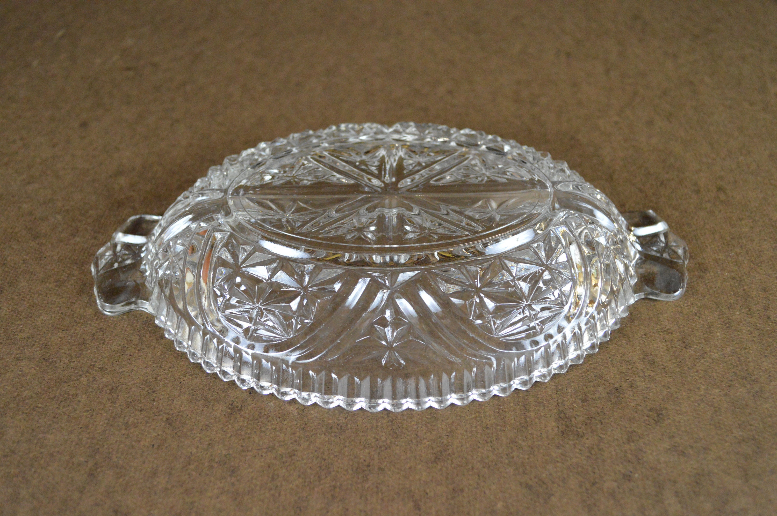 Pickles Relishes 2705I 8 Inch Handled Divided Round Glass Dish for ...