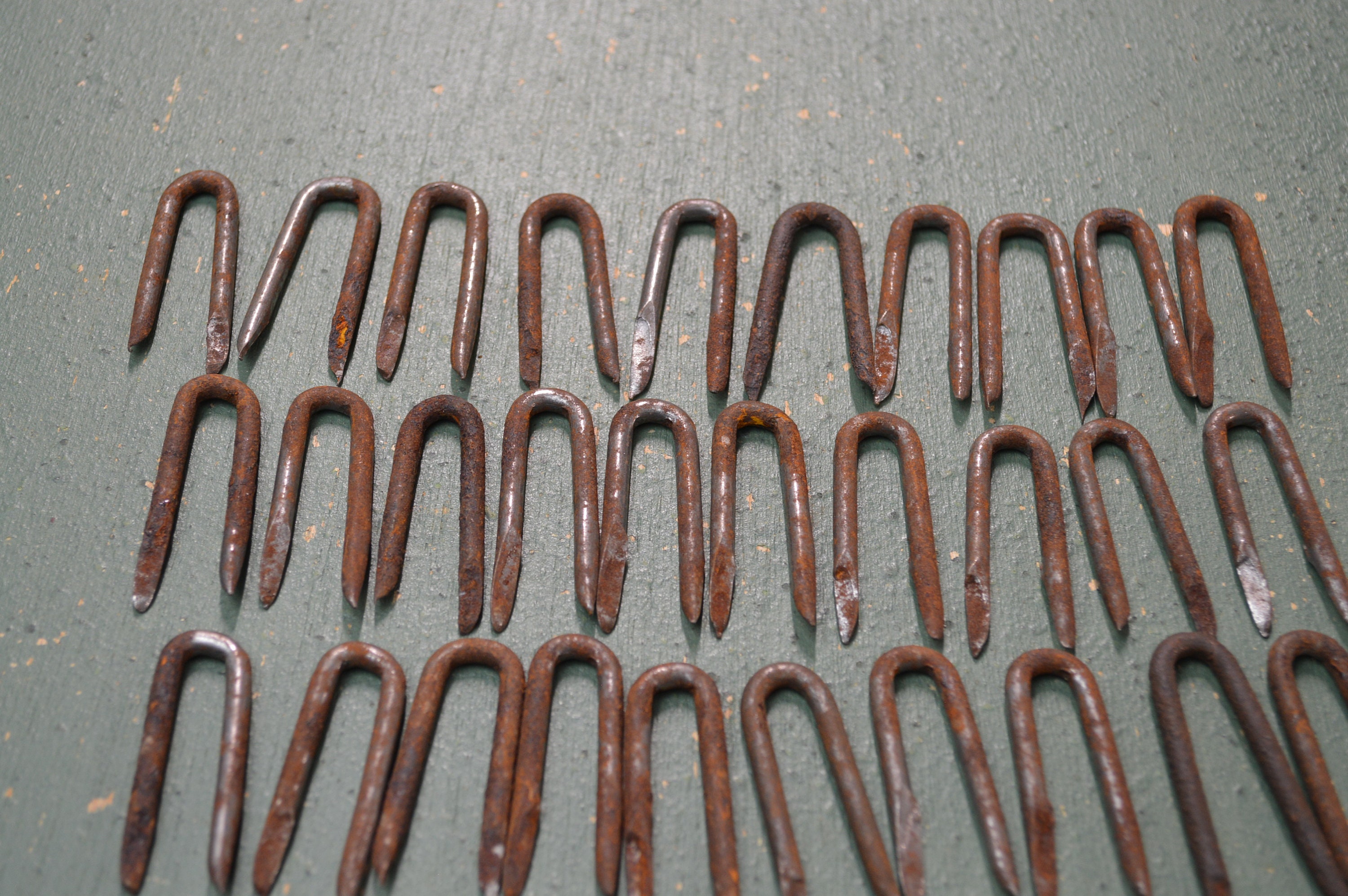 Antique Fasteners, Fence Staples, Rusted Farm Relics, Vintage Metal ...