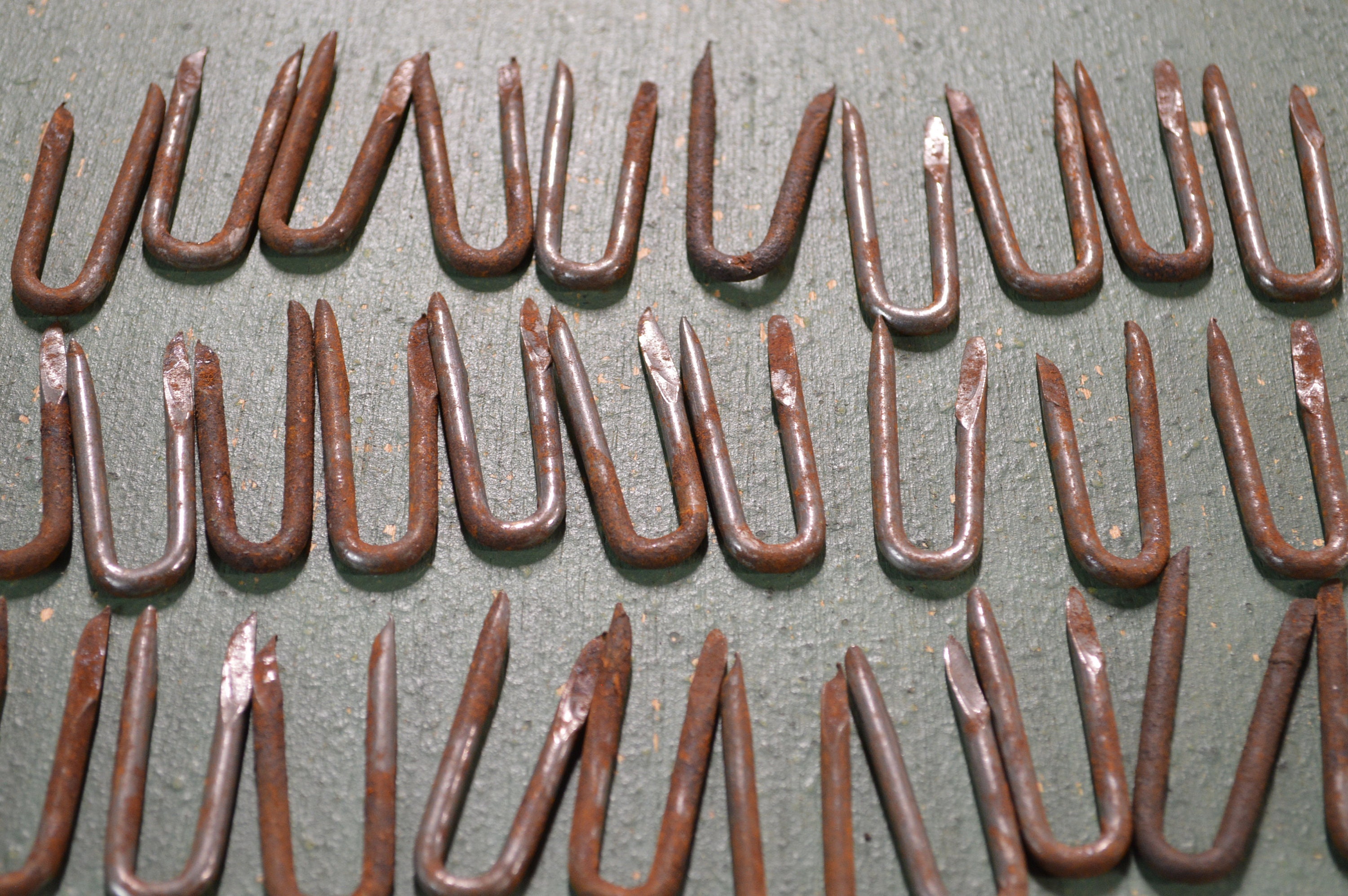 Antique Fasteners, Fence Staples, Rusted Farm Relics, Vintage Metal ...