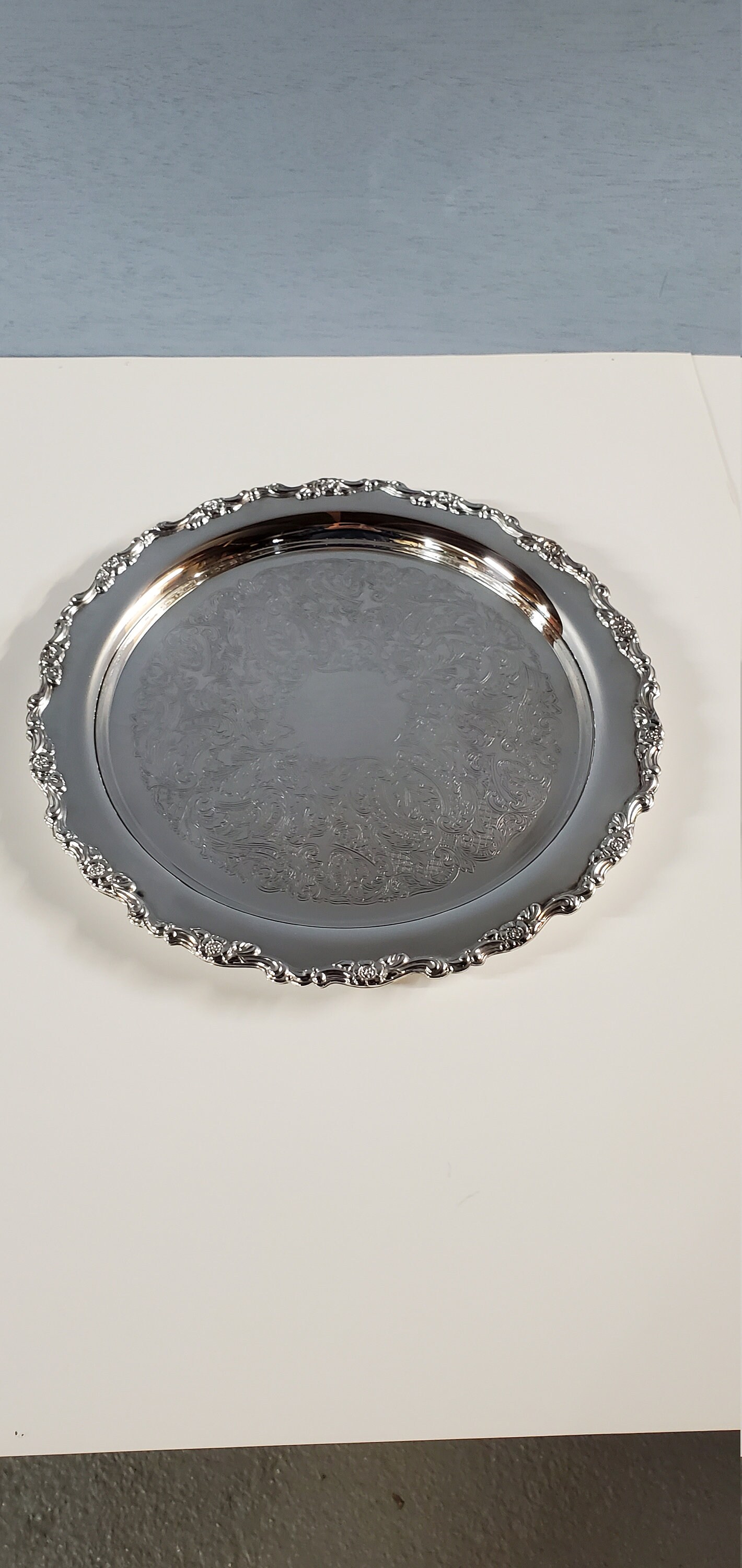 #631 12 Inch Diameter Oneida Silver Serving Tray Dining & Serving Home ...