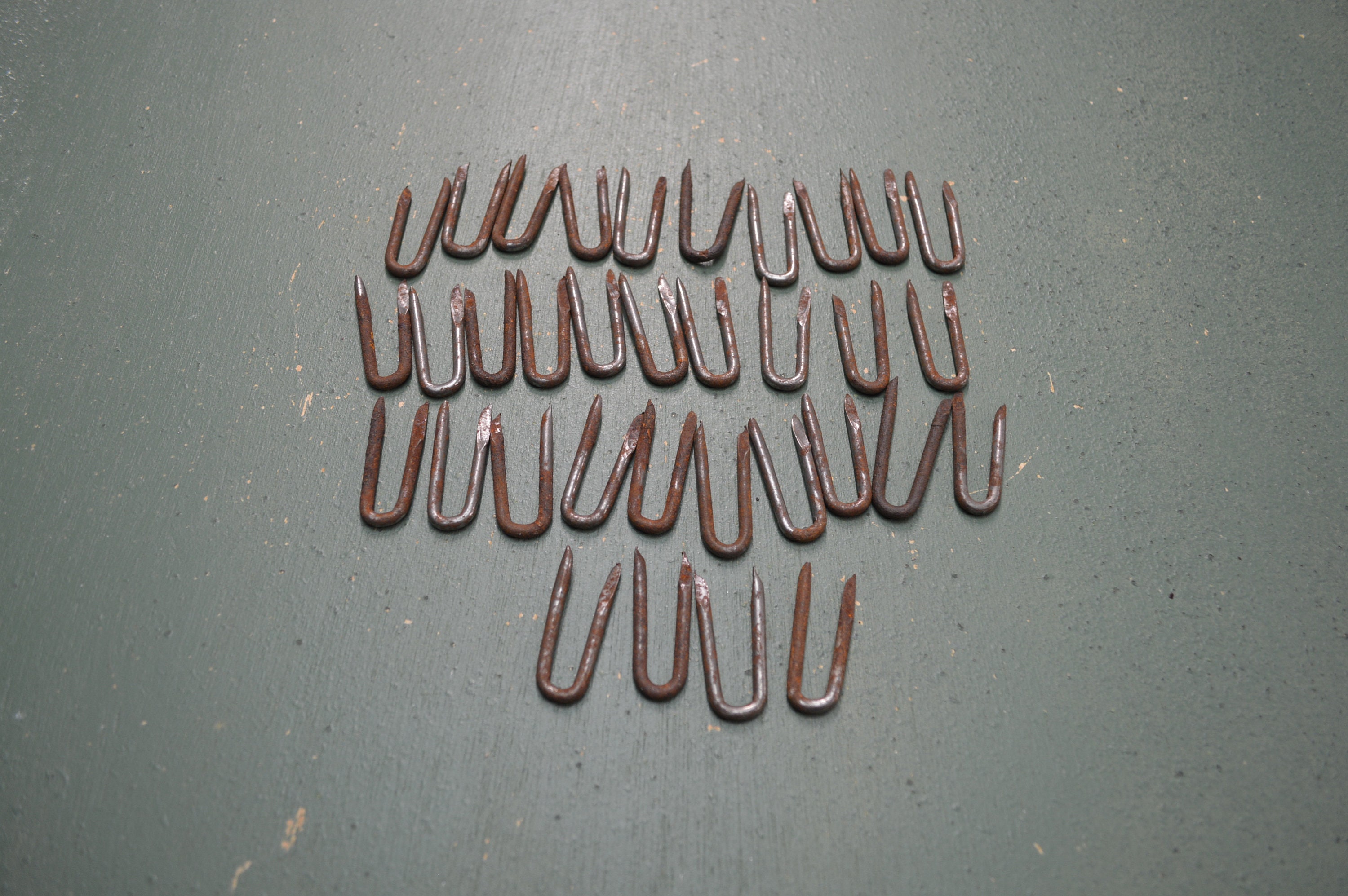 Antique Fasteners, Fence Staples, Rusted Farm Relics, Vintage Metal ...