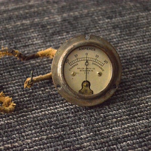 Vintage Amperes Gauge, Steampunk Meter Untested With Very Old Wire ...