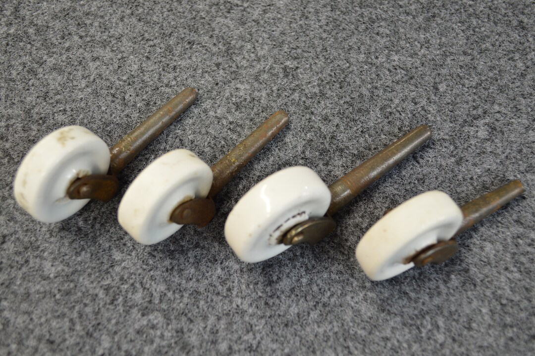 Antique Porcelain Casters, Old Furniture Wheels, Era 1900 Hardware ...