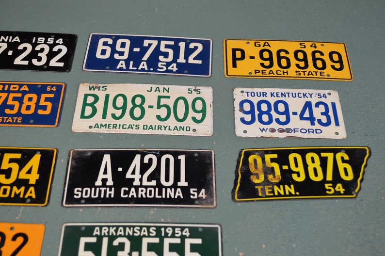 Bicycle License Plates From 1954, Vintage Bike Tags From Various States ...