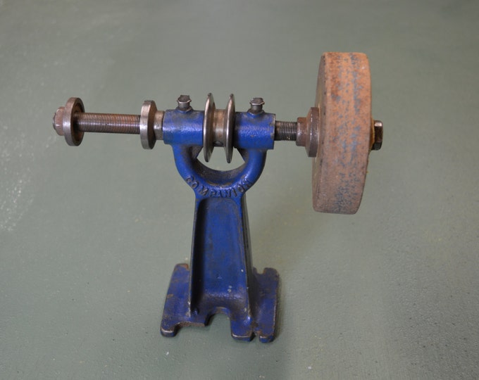 Dual Arbor Grinder, Vintage Belt Drive, Buffer Machine, Bench Mount ...