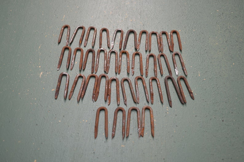 Antique Fasteners, Fence Staples, Rusted Farm Relics, Vintage Metal ...