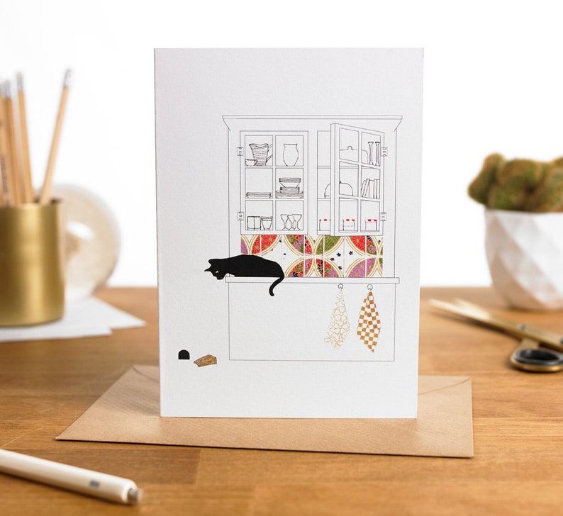 Cat and Mouse Handmade Greeting Card. Based on the Fable Cat and Mouse ...