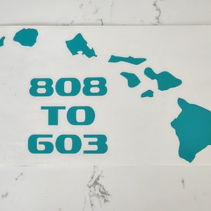 Hawaiian Islands Vinyl Decal. Pick Your Area Code 808 To... 20 Colors ...