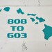 Hawaiian Islands Vinyl Decal. Pick Your Area Code 808 To... - Etsy
