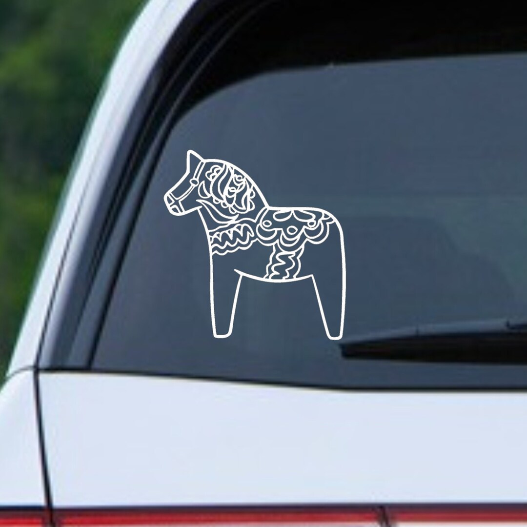 Dala Horse Vinyl Car Decal. Free Shipping Dalecarlian Horse, Dalahäst ...
