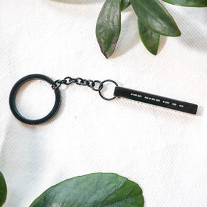 PERSONALIZED Bar Men Keychain - Morse Code Coordinates Keychain ...