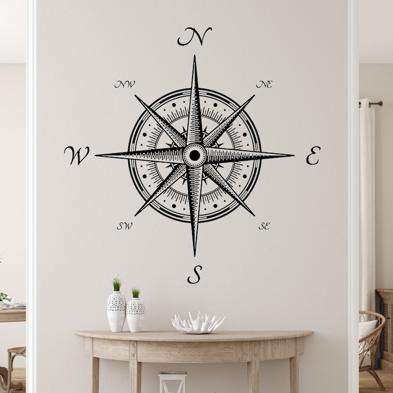 Compass Wall Decal - Etsy