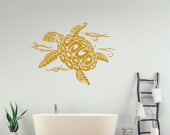 Turtle Wall Decal Vinyl Sticker Decals Tortoise Tortoiseshell | Etsy