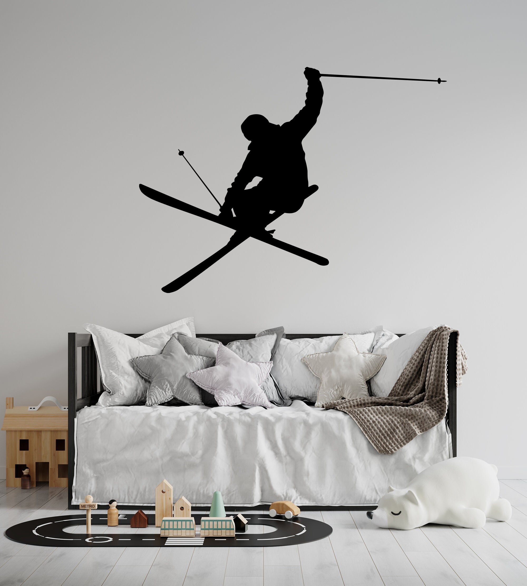 Downhill Skiing Wall Decal Vinyl Stickers Decals Home Decor - Etsy