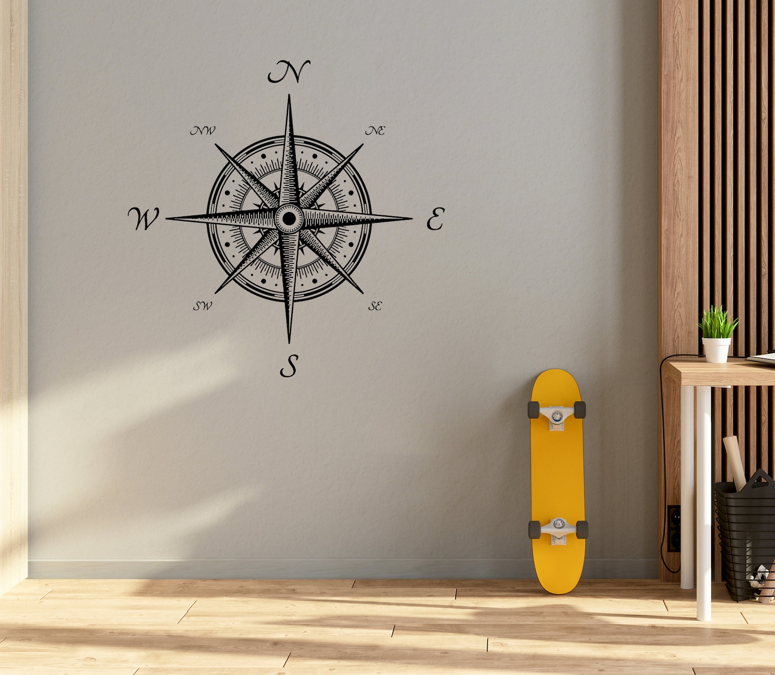 Compass Wall Decal Nautical Compass Rose Navigate Vinyl - Etsy
