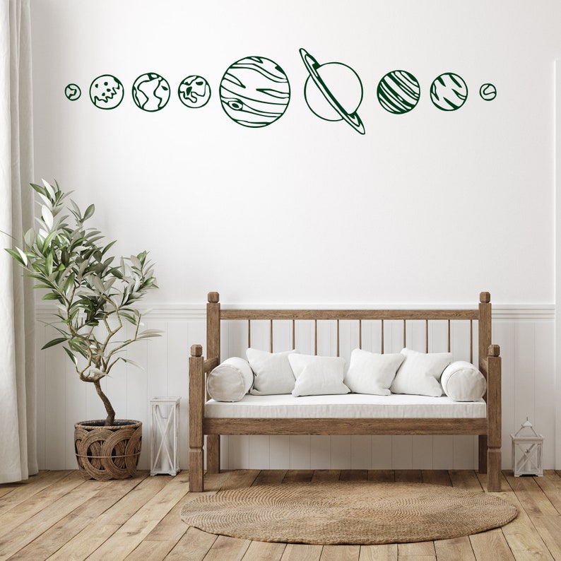 Solar System Wall Decal Space Vinyl Stickers Science - Etsy