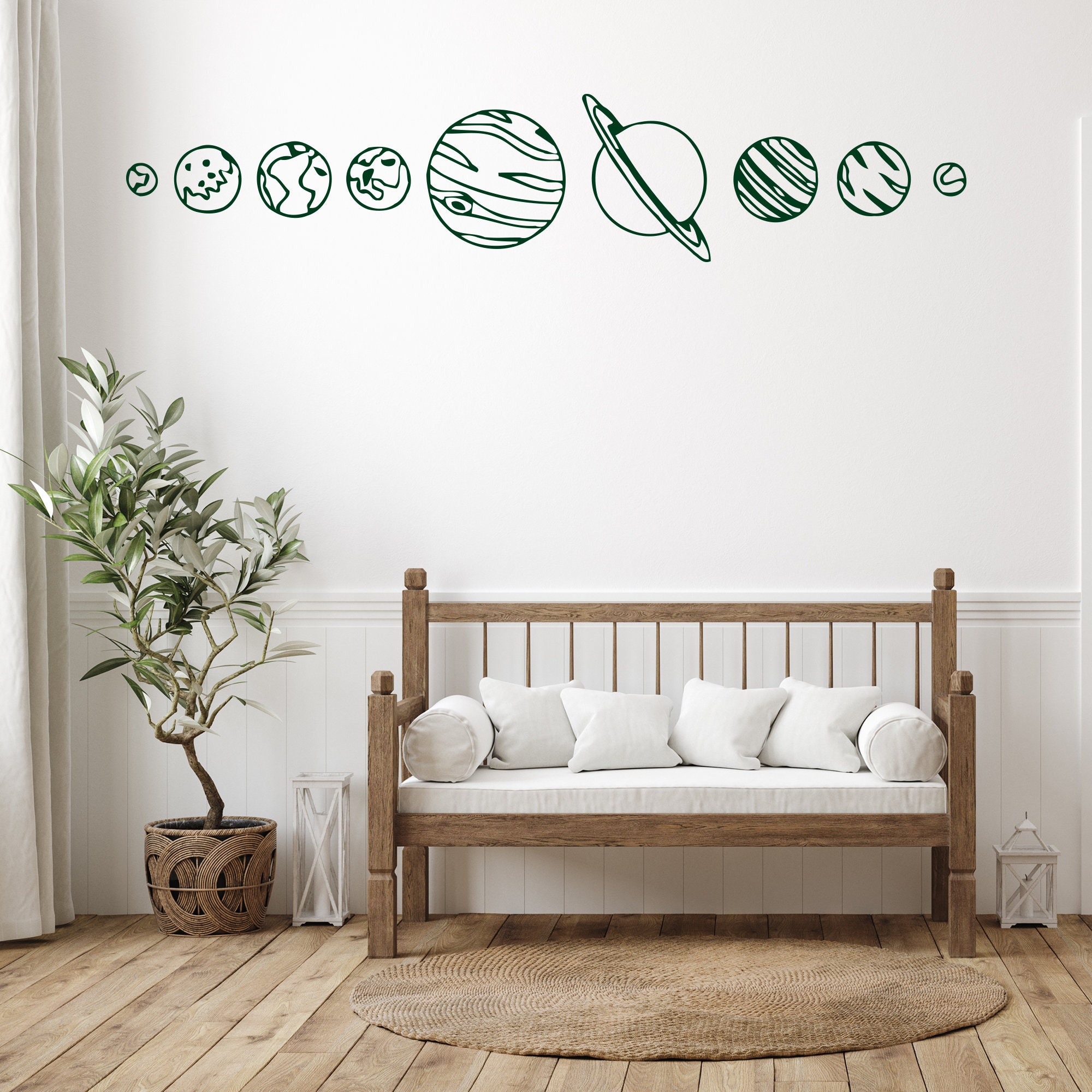 Solar System Wall Decal Space Vinyl Stickers Science - Etsy UK