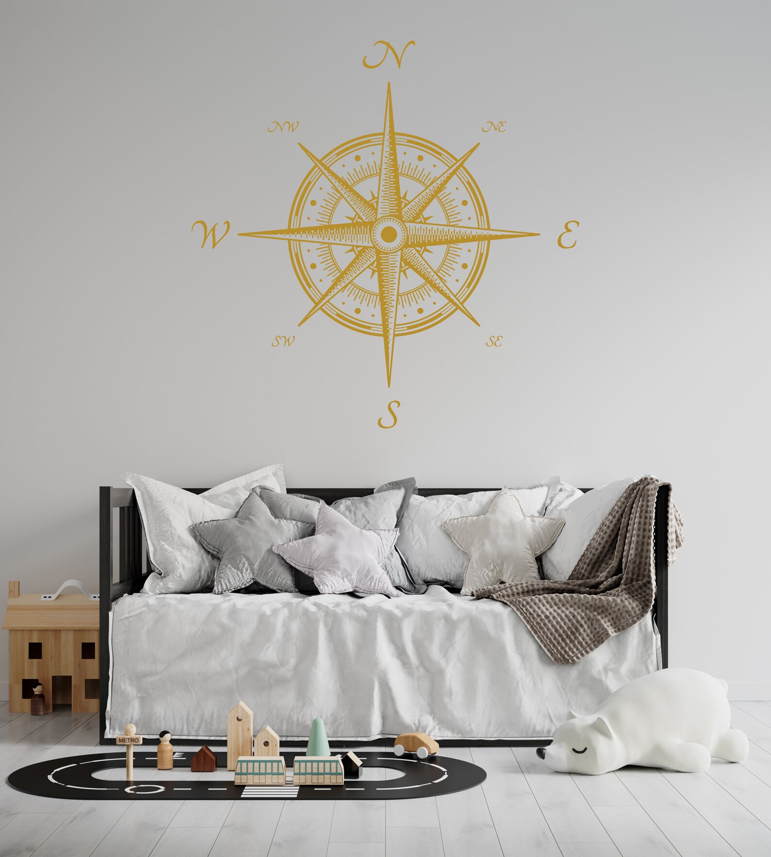 Compass Wall Decal Nautical Compass Rose Navigate Vinyl - Etsy