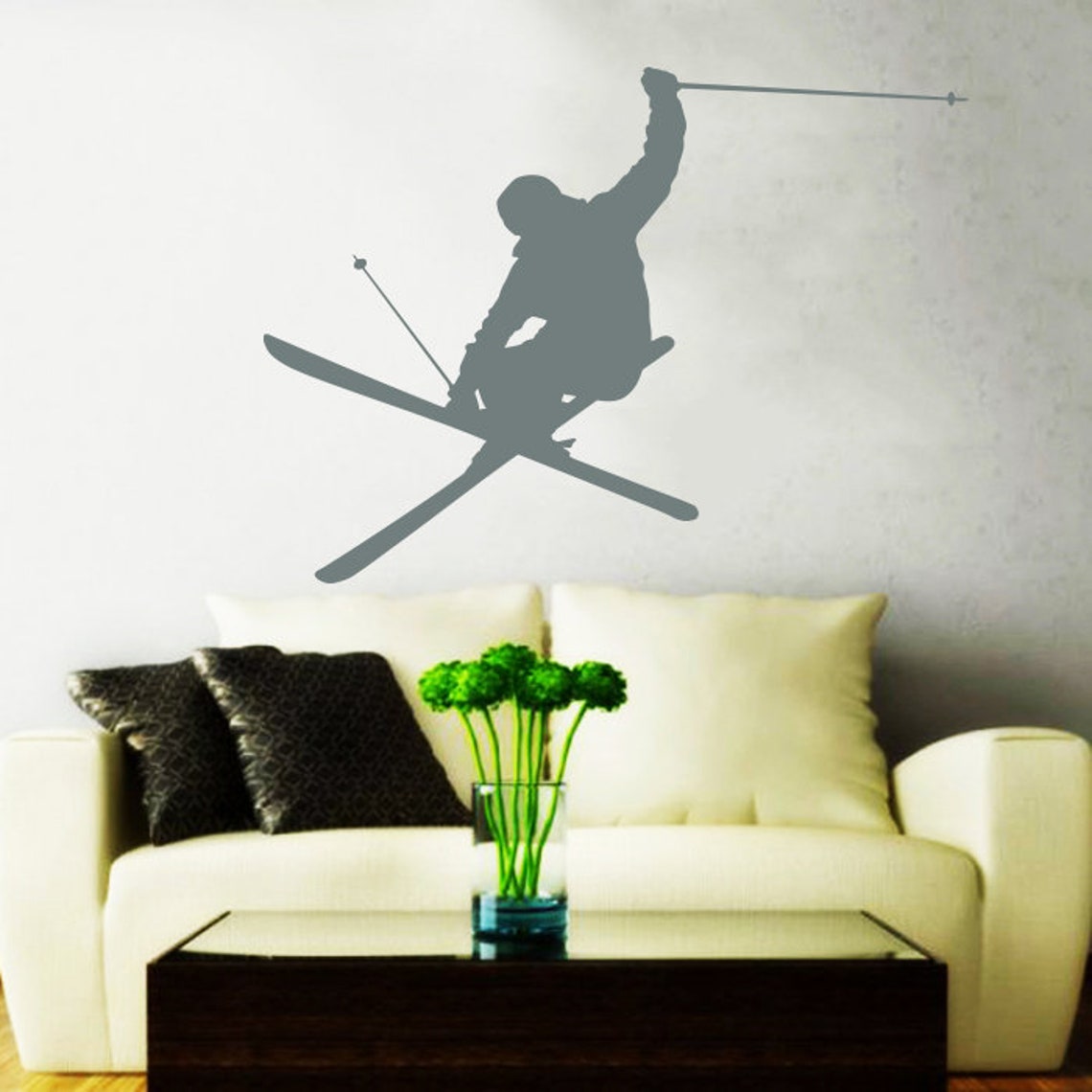 Downhill Skiing Wall Decal Vinyl Stickers Decals Home Decor - Etsy