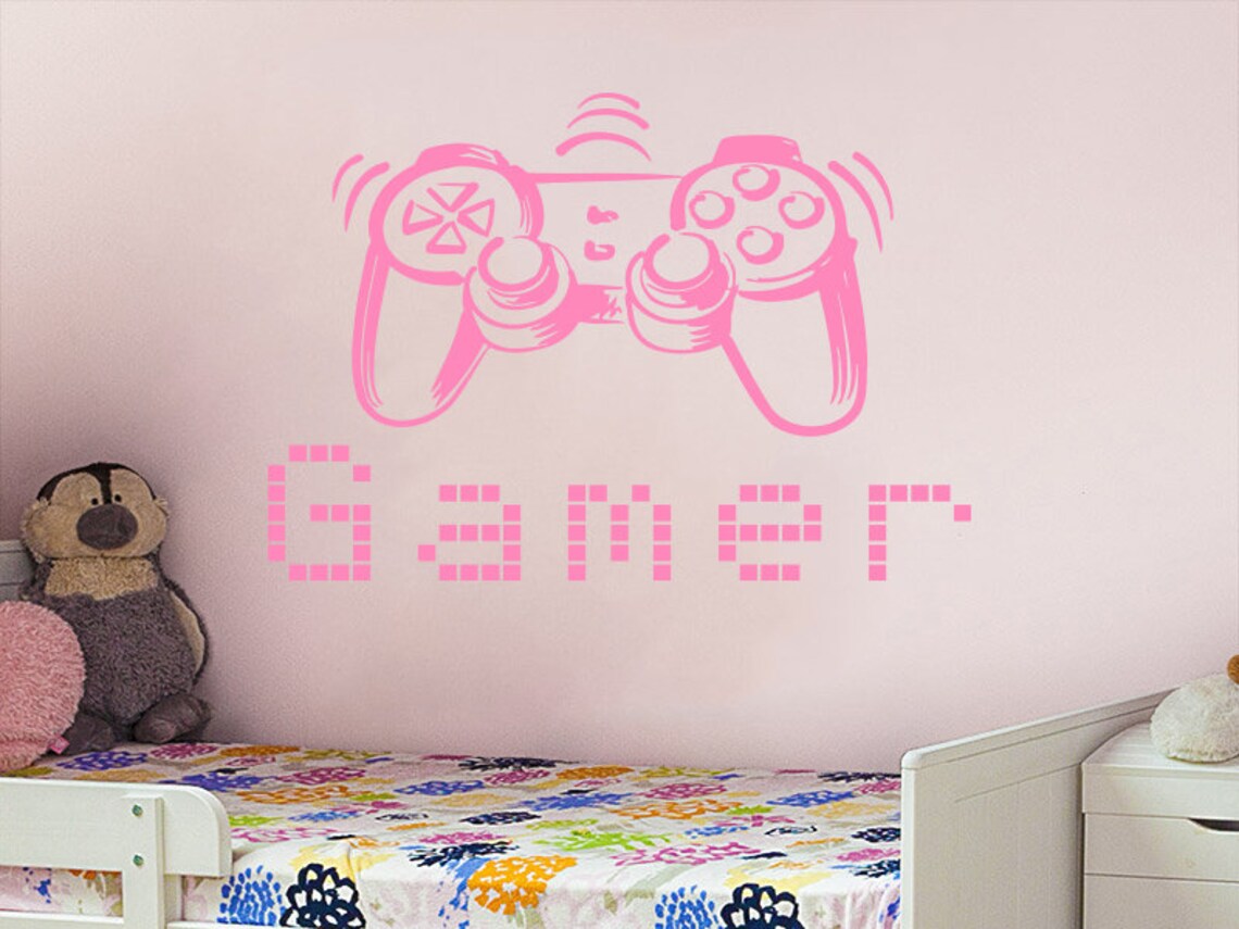 Gamer Wall Decal Vinyl Sticker Decals Game Controllers Gaming - Etsy