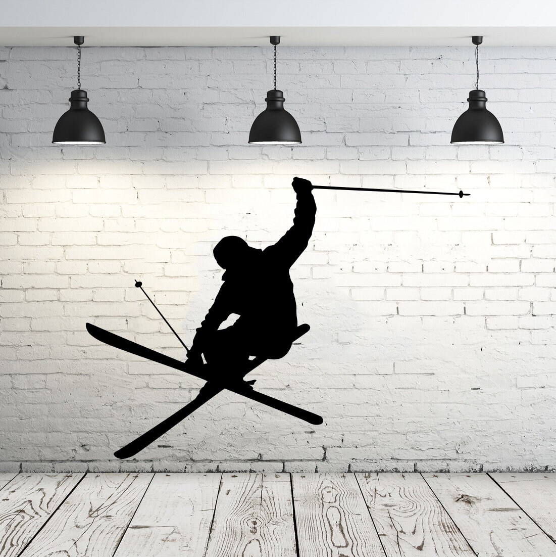 Downhill Skiing Wall Decal Vinyl Stickers Decals Home Decor - Etsy