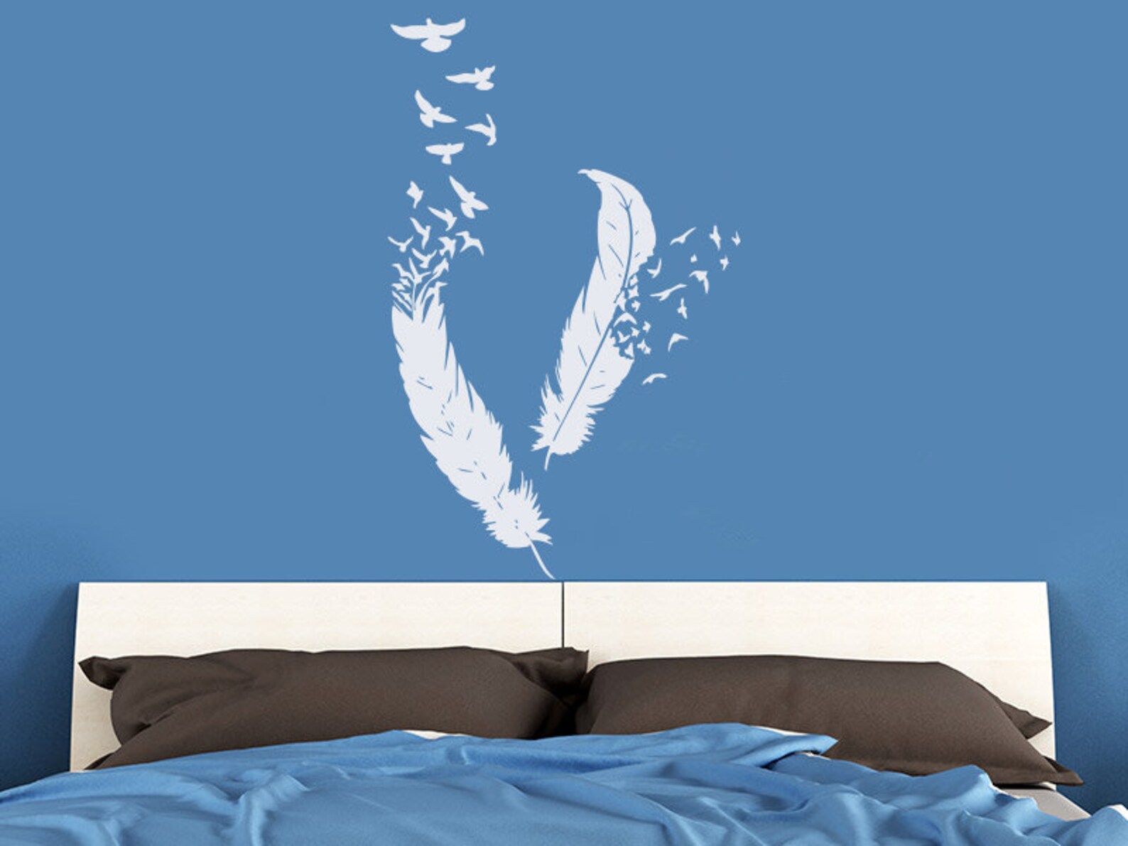 Feather Wall Decal Vinyl Sticker Decals Bird Home Decor Art - Etsy