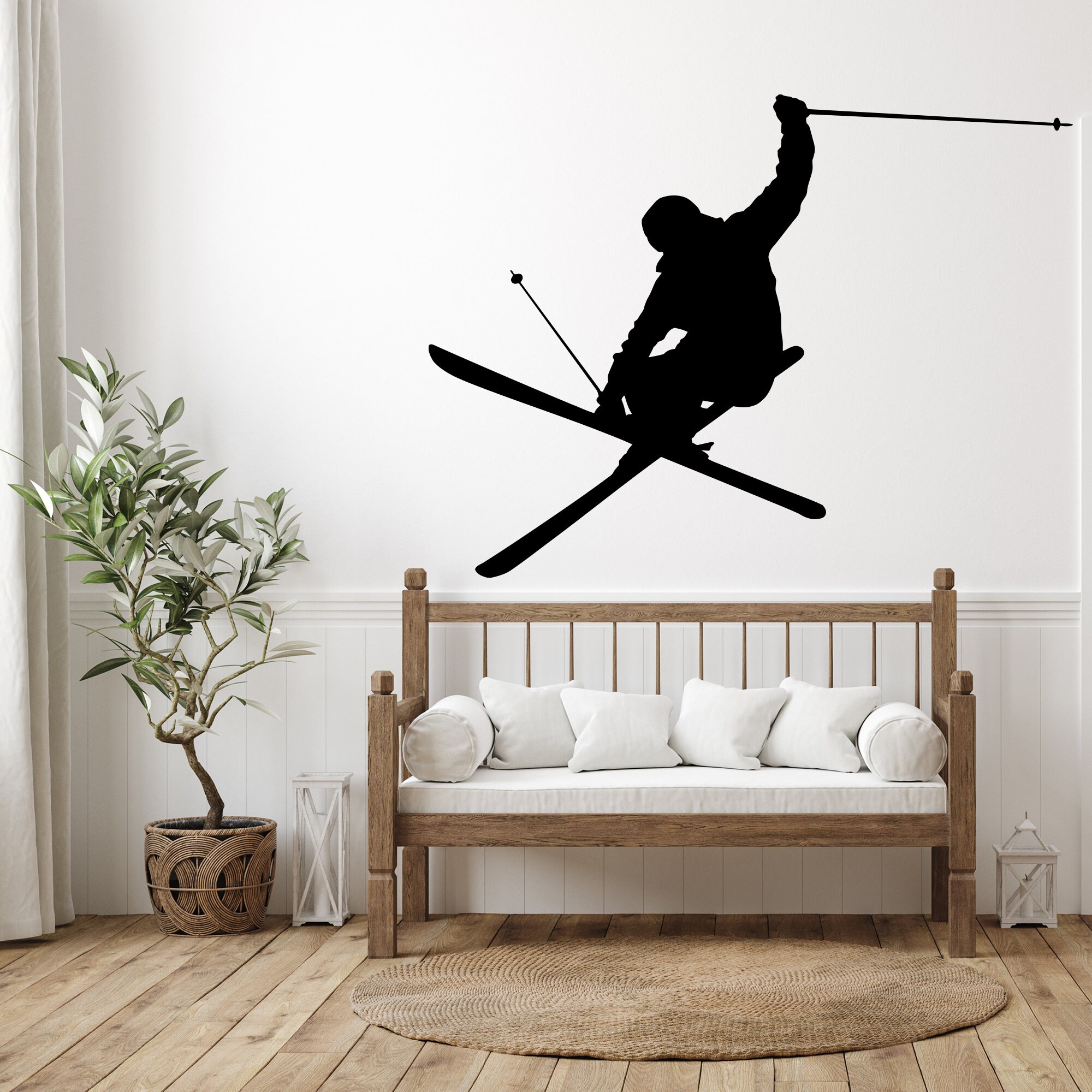 Downhill Skiing Wall Decal Vinyl Stickers Decals Home Decor - Etsy