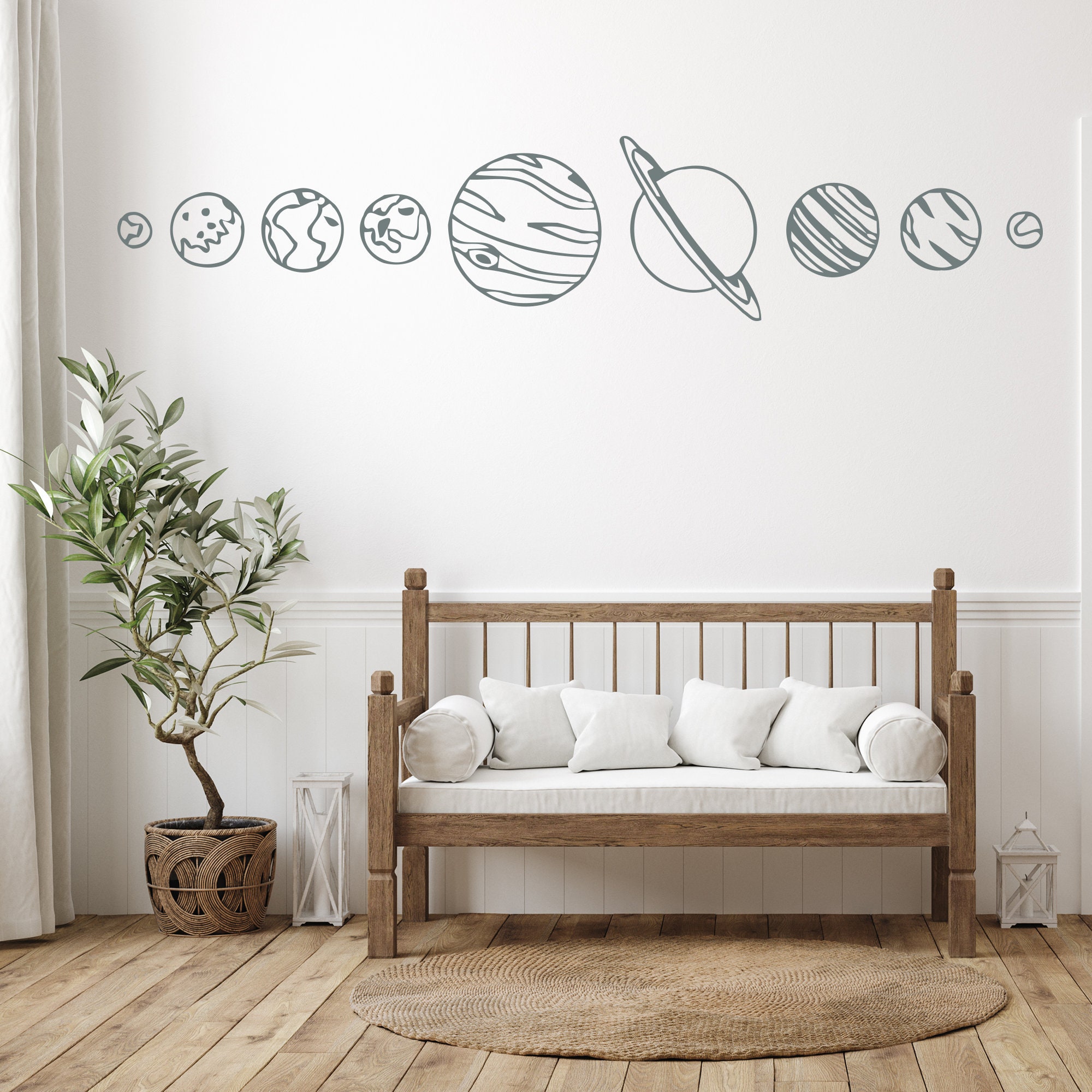 Solar System Wall Decal Space Vinyl Stickers Science - Etsy UK
