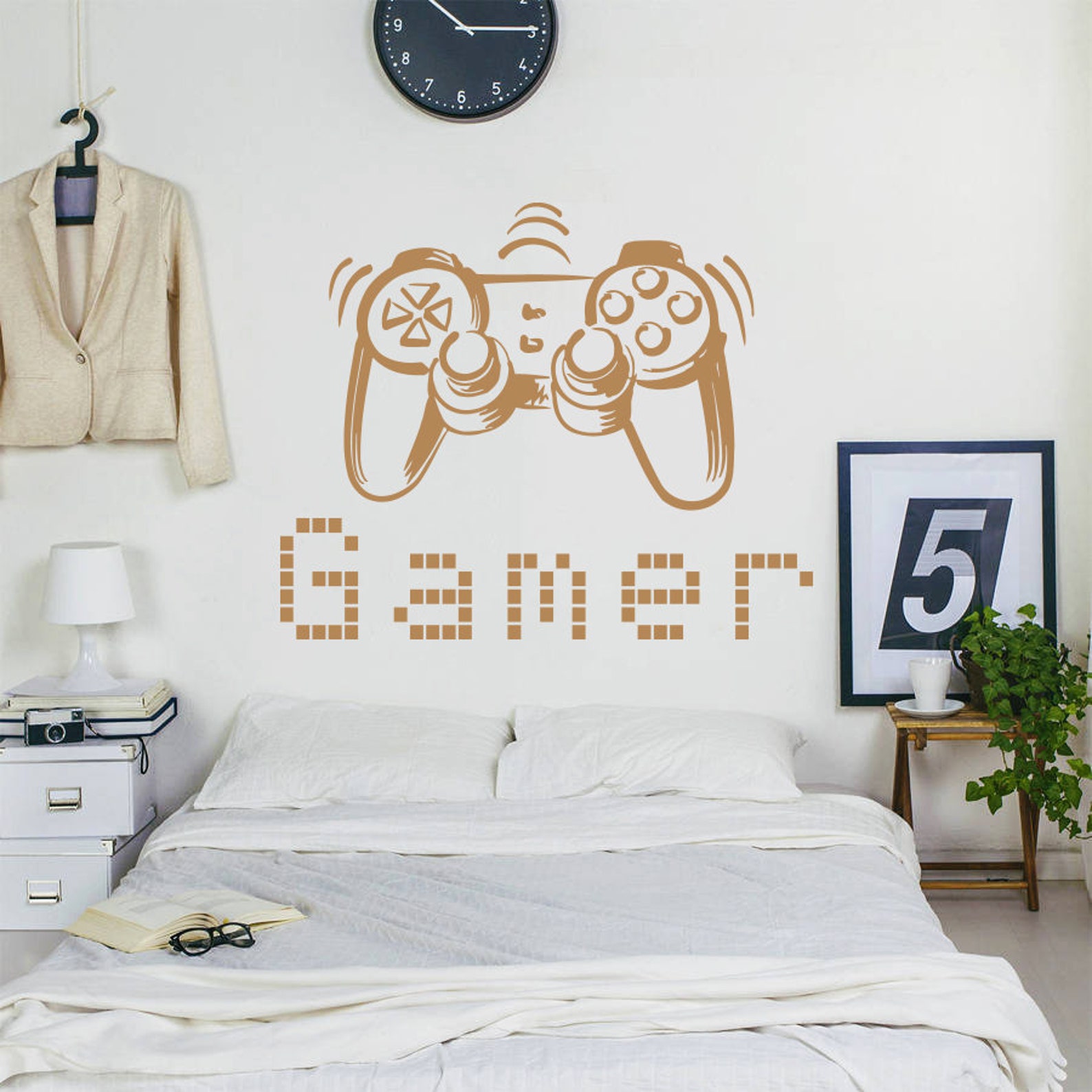 Gamer Wall Decal Vinyl Sticker Decals Game Controllers Gaming - Etsy