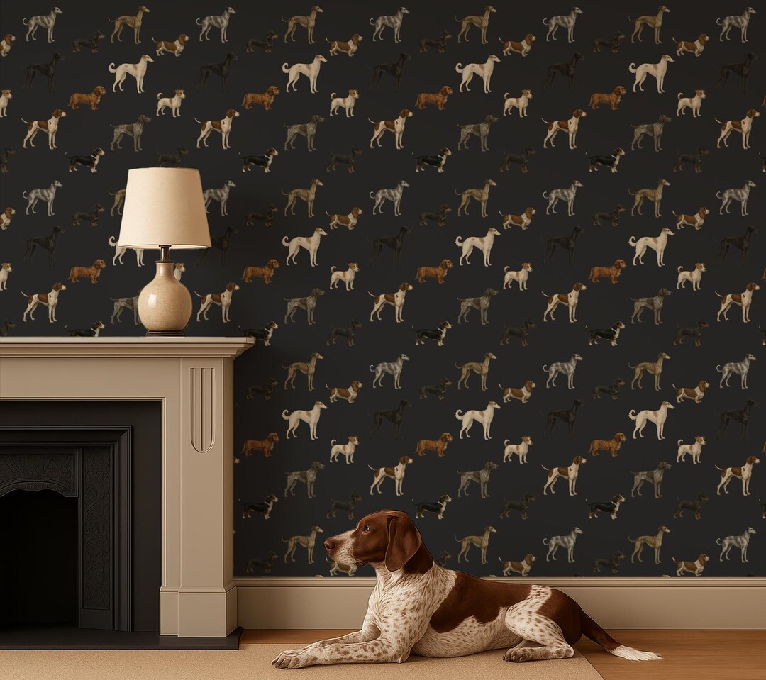 Elegant Dog Breed Wallpaper: Custom Pet Lover Home Décor - Etsy