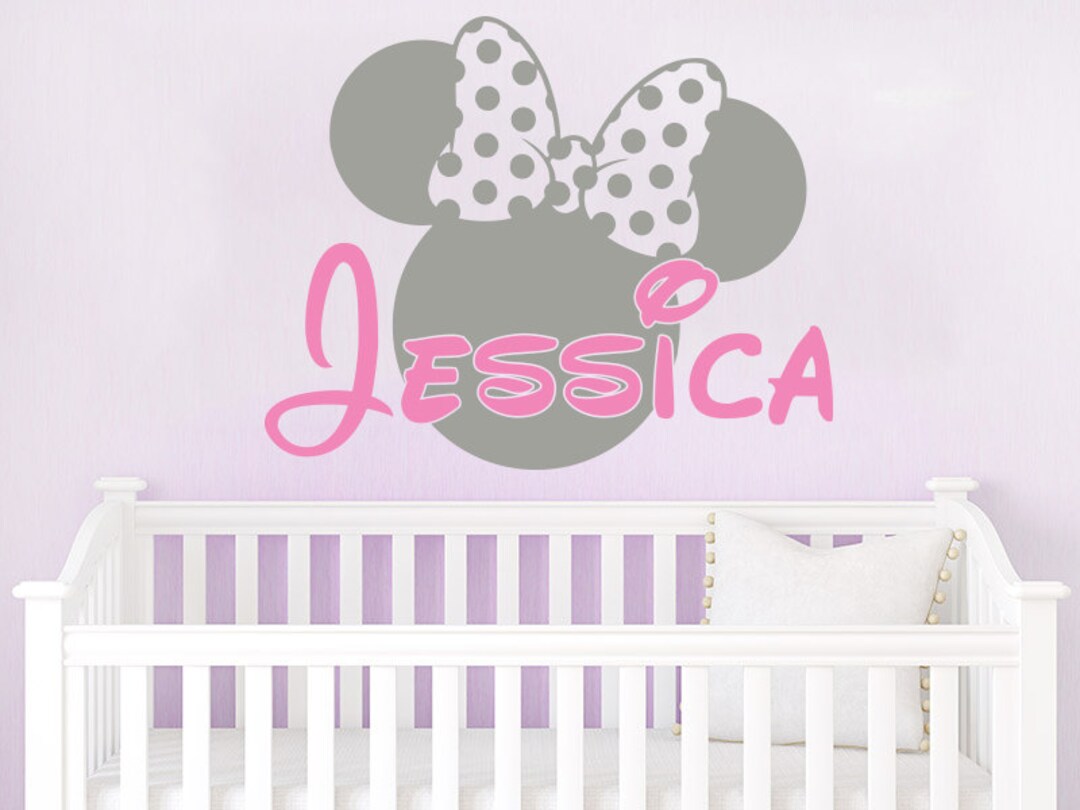 Minnie Mouse Girl Name Wall Decal Vinyl Decals Sticker Custom Name ...