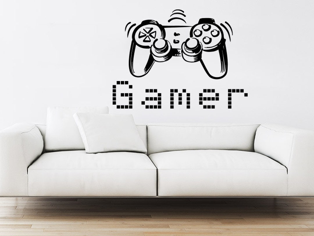 Gamer Wall Decal Vinyl Sticker Decals Game Controllers Gaming - Etsy