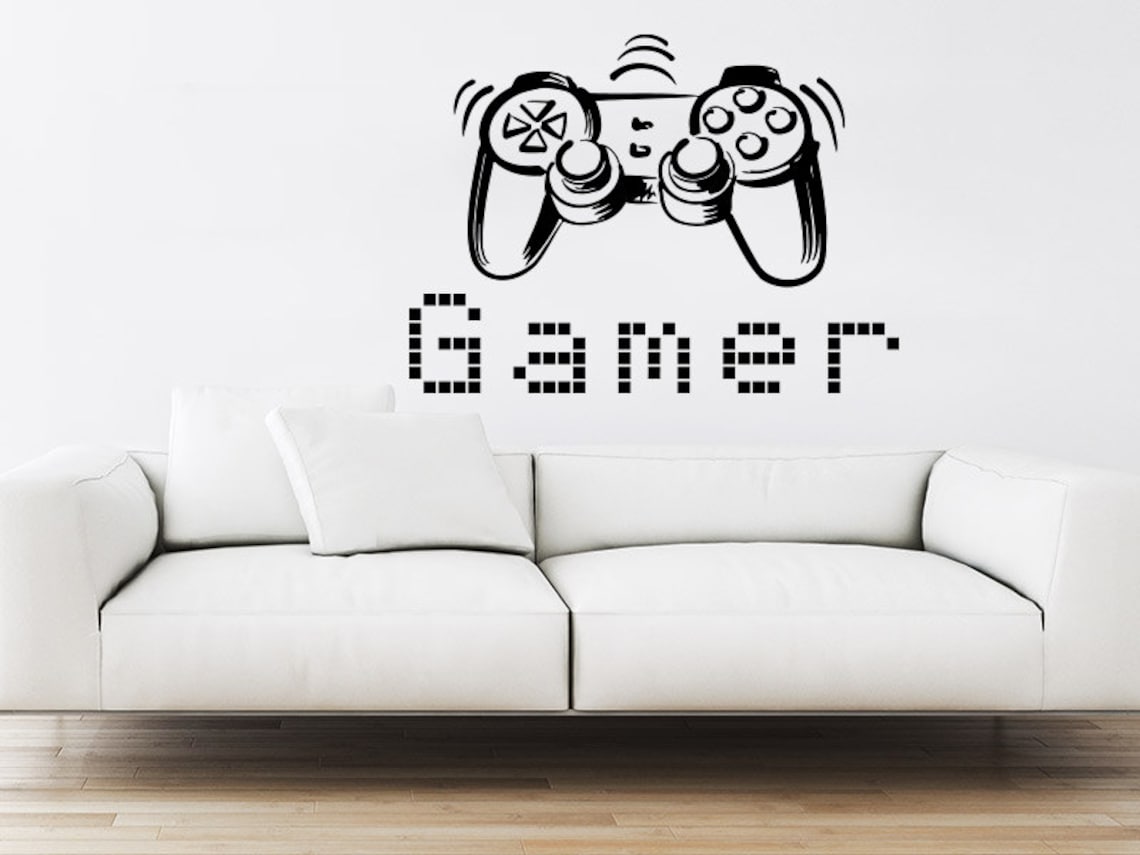 Gamer Wall Decal Vinyl Sticker Decals Game Controllers Gaming - Etsy