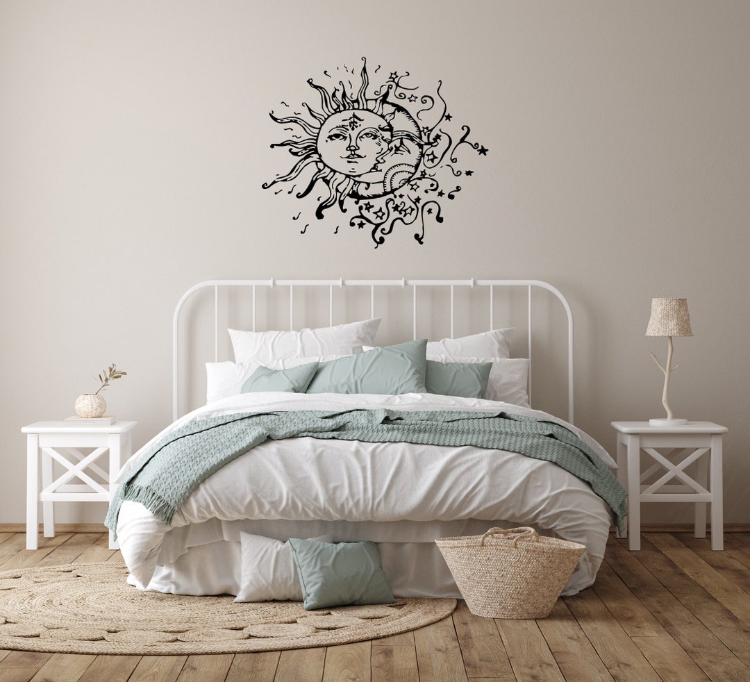 Moon Wall Decal Vinyl Sticker Decals Sun and Moon Crescent Dual Ethnic ...