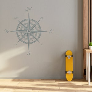 Compass Wall Decal Nautical Compass Rose Navigate Vinyl - Etsy