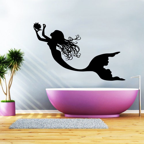 Mermaid Wall Decal Girls Room Decor Mermaid Vinyl Sticker | Etsy